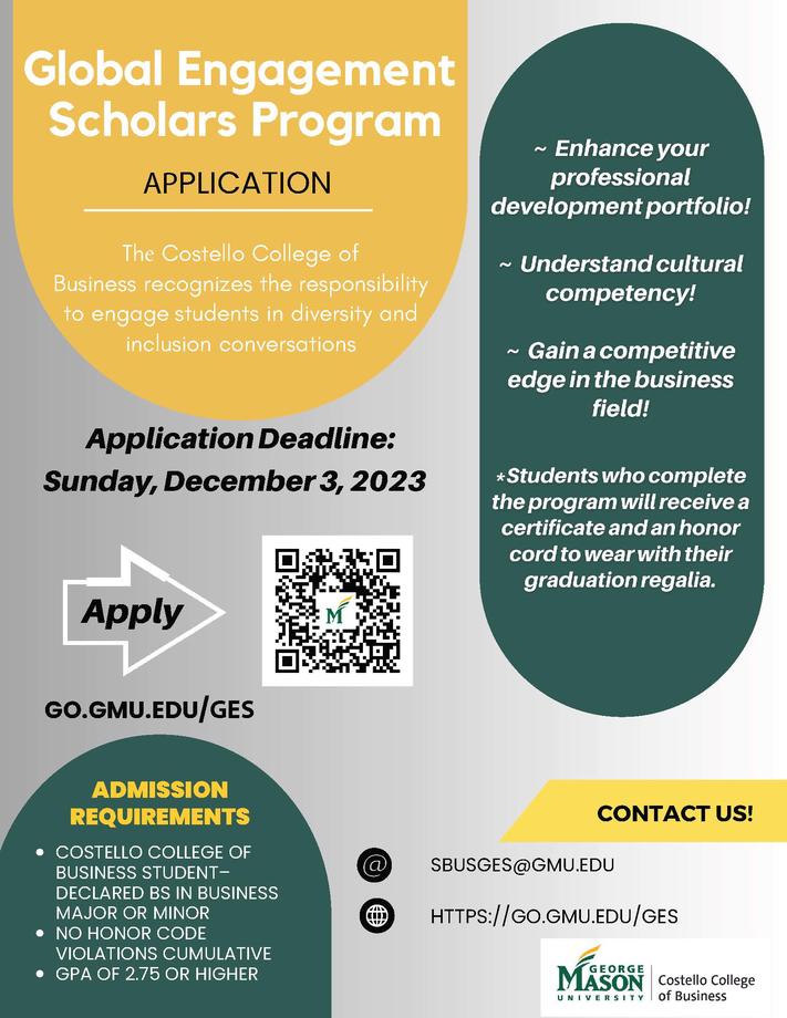 Apply for the Global Engagement Scholars Program | George Mason ...